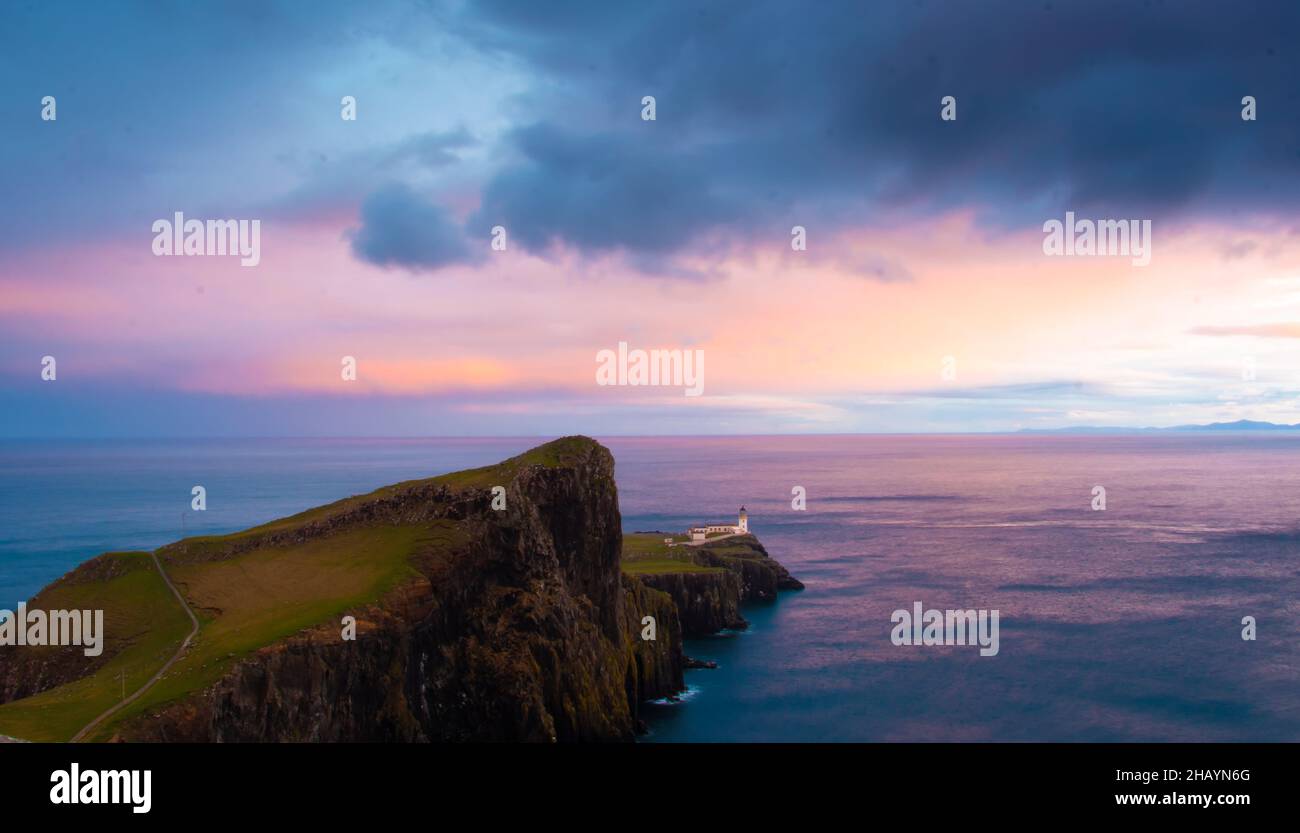 Neist Point Lighthouse In Isle Of Skye Scotland