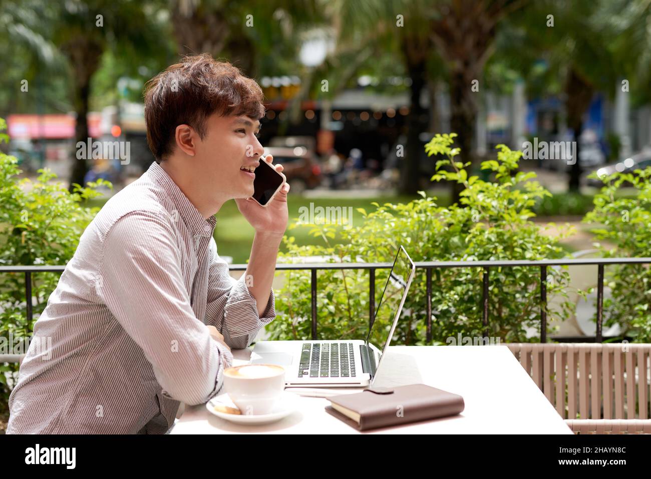 Man Working Laptop Connecting Networking Concept Stock Photo - Alamy
