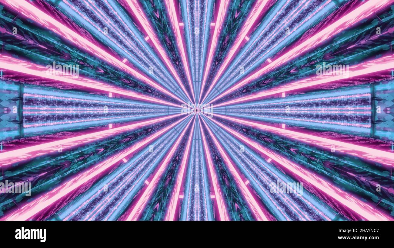 3D rendering of futuristic kaleidoscopic patterns background vibrant ...