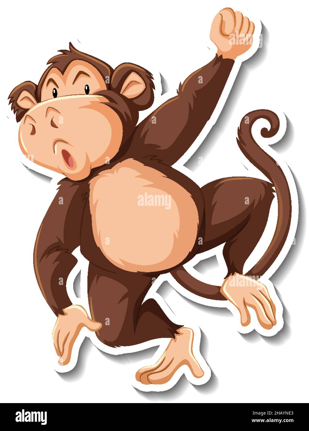 Monkey dancing animal cartoon sticker illustration Stock Vector Image ...