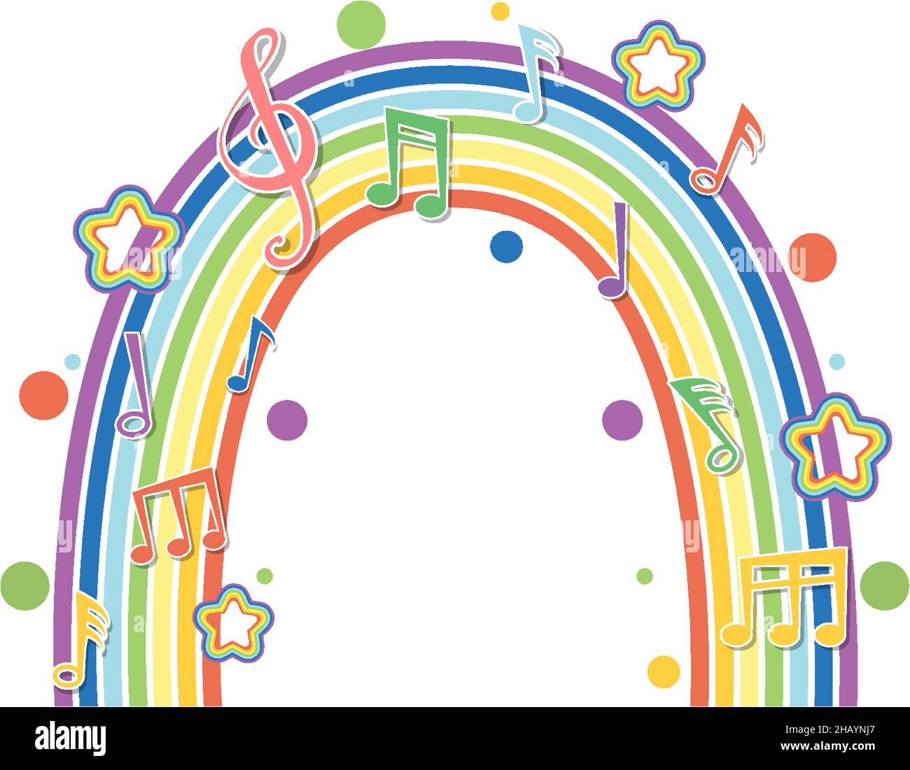 Rainbow with music melody symbols illustration Stock Vector Image & Art ...
