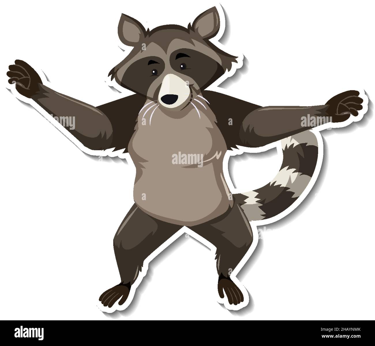 A raccoon dancing animal cartoon sticker illustration Stock Vector ...