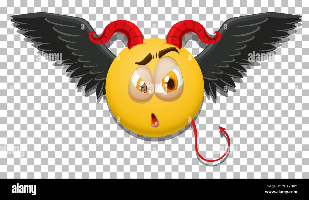 Devil emoticon with facial expression illustration Stock Vector Image ...