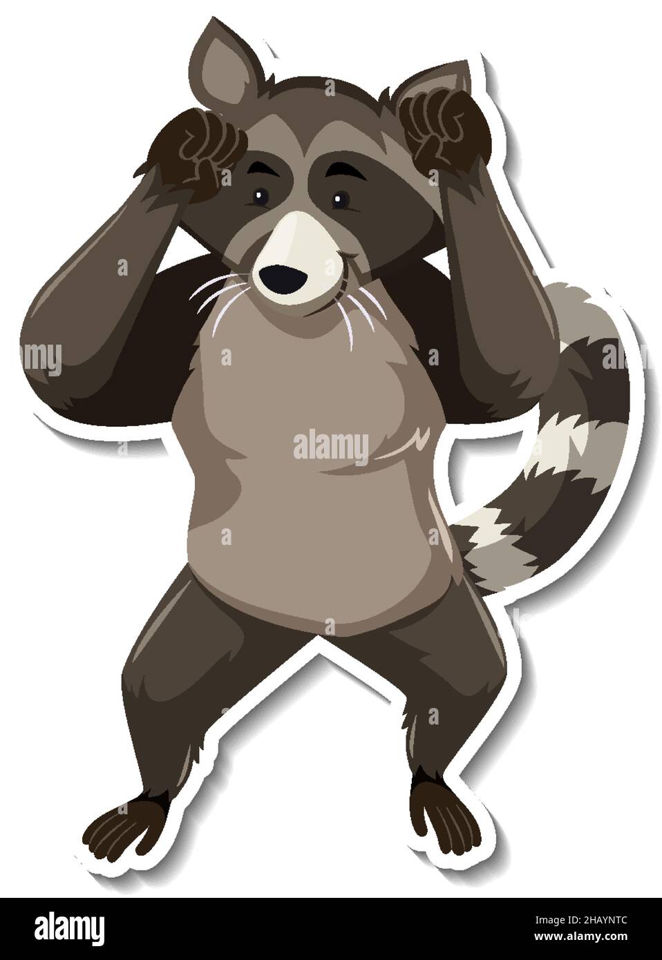 A raccoon dancing animal cartoon sticker illustration Stock Vector ...