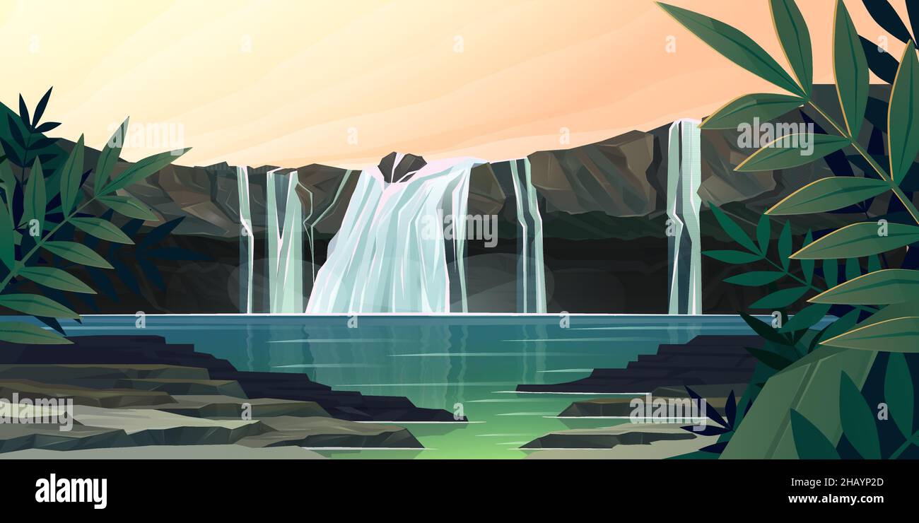 Water flowing around rocks Stock Vector Images - Alamy