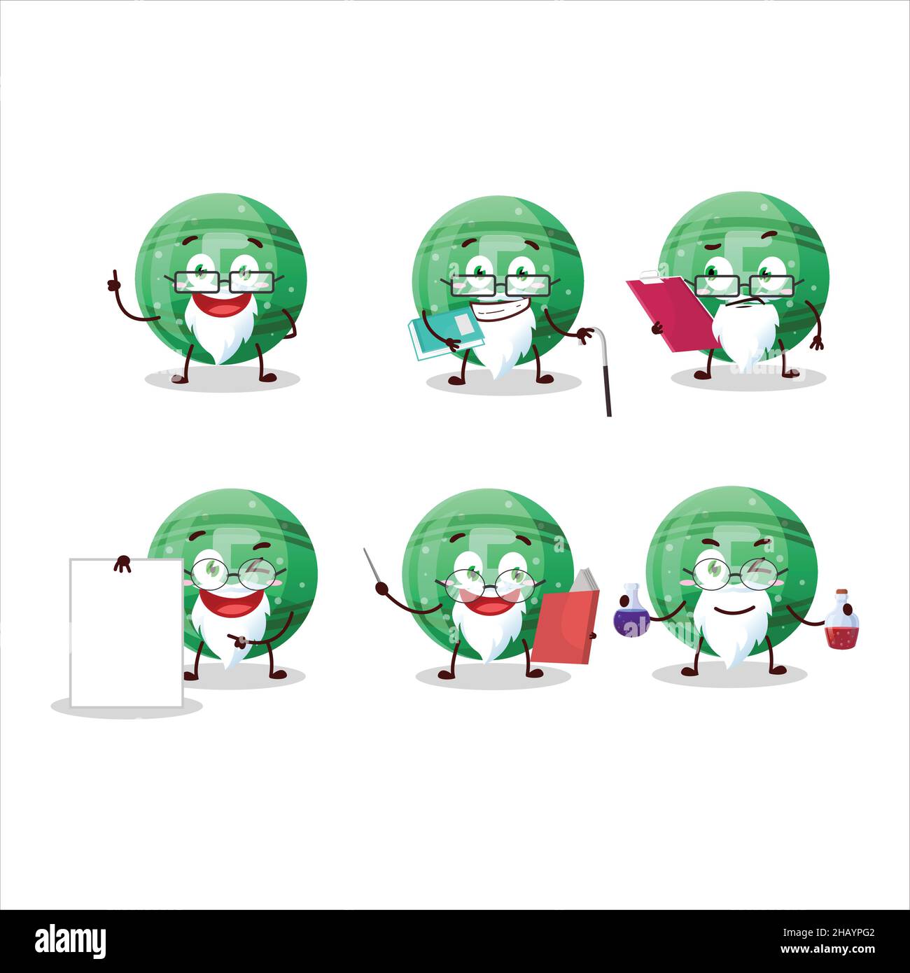 Professor green gummy candy F academic cartoon character working on ...