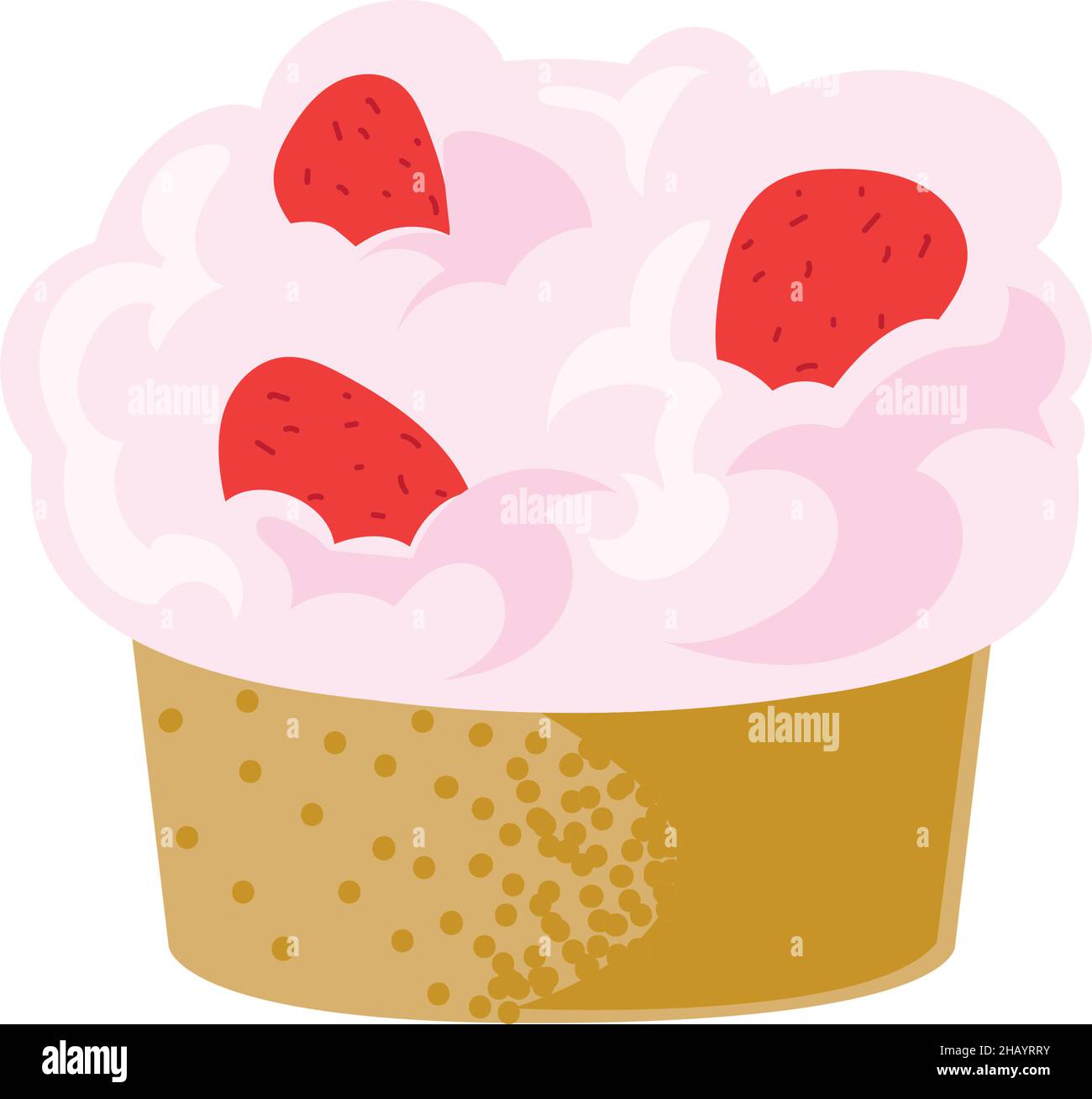 cream with strawberries over white Stock Vector Image & Art - Alamy