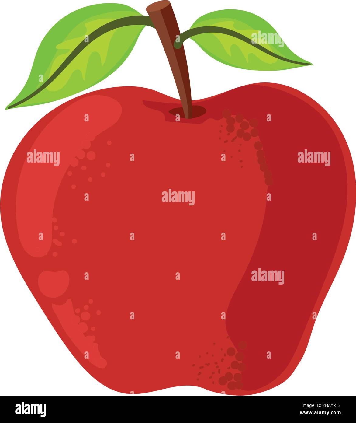 icon of red apple with leaves Stock Vector Image & Art - Alamy