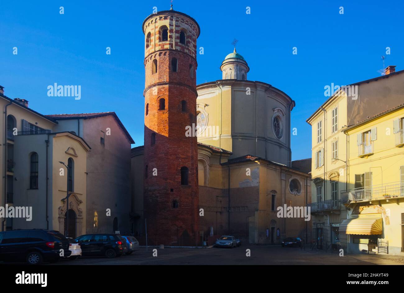 Asti Red Tower and Church of St. Catherine Stock Photo - Alamy