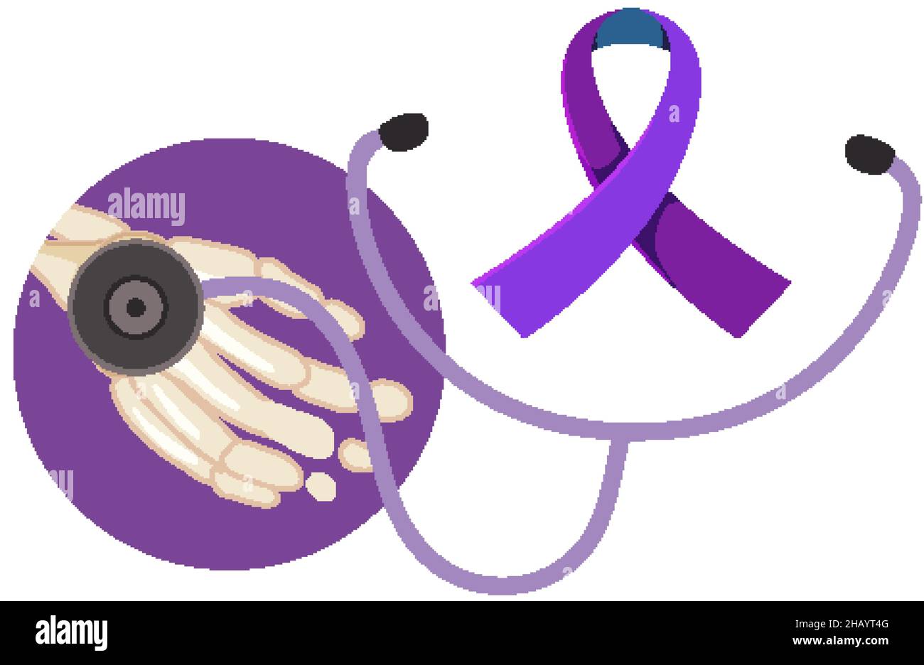 Epilepsy awareness ribbon isolated illustration Stock Vector Image ...