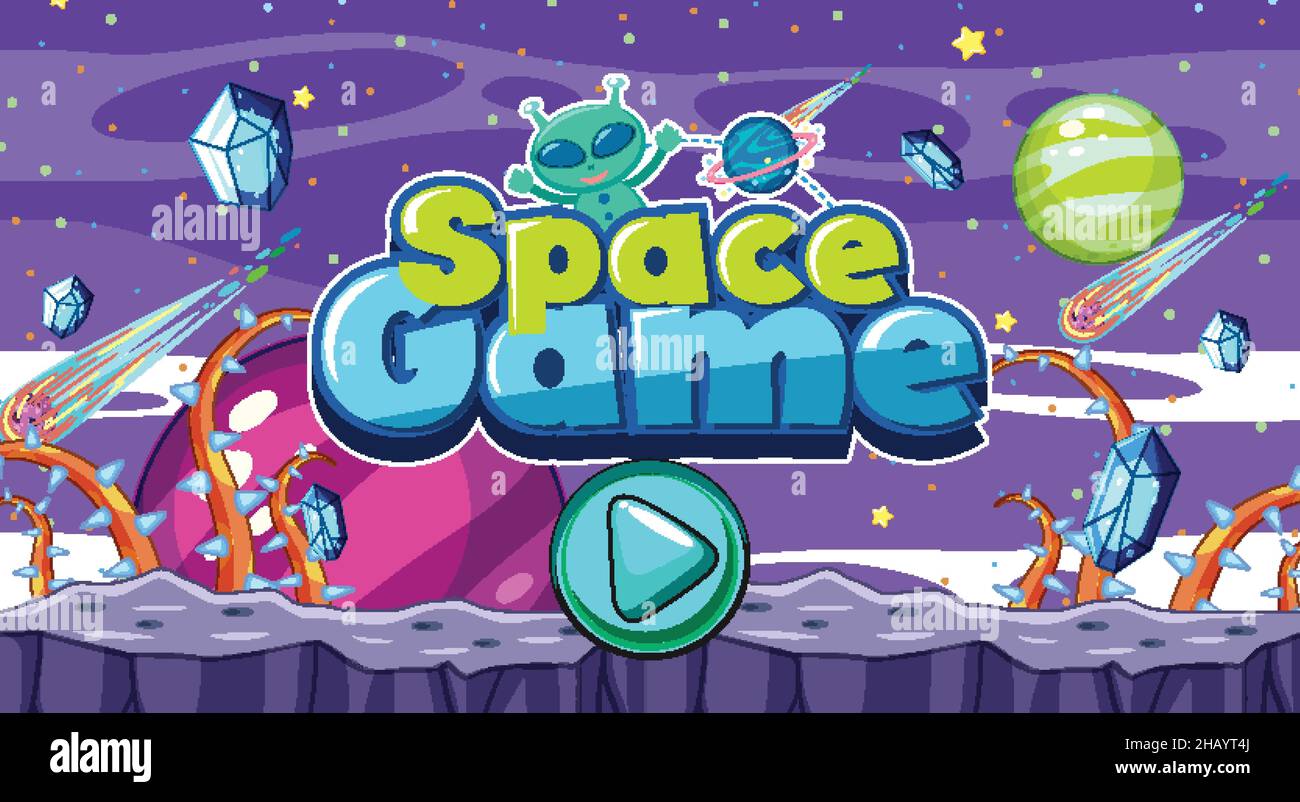 A Game Template Galaxy Space Scene illustration Stock Vector Image ...