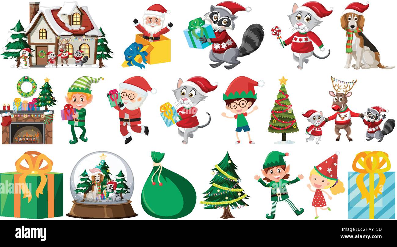 Isolated Christmas objects set illustration Stock Vector Image & Art ...