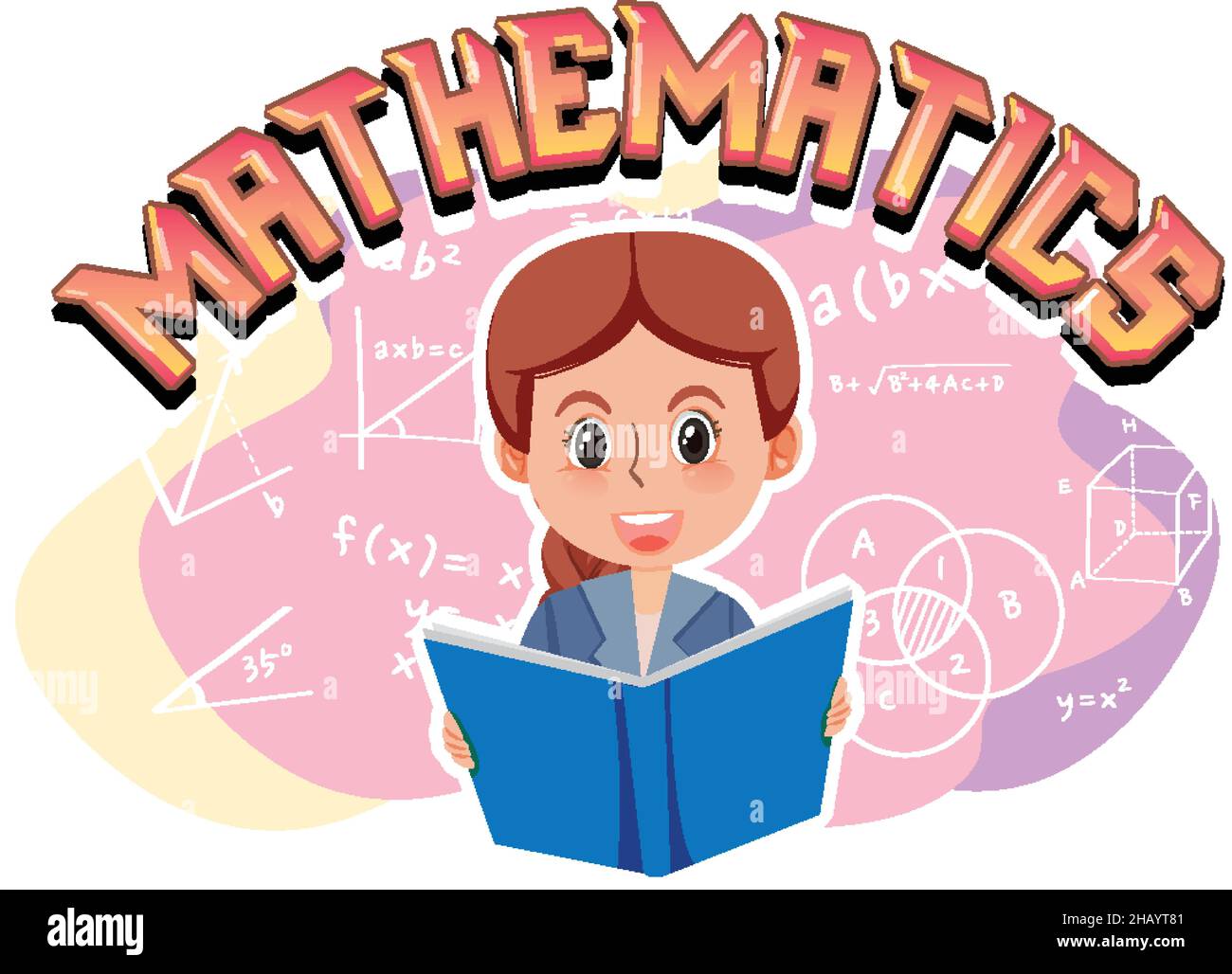 Math teacher with mathematics icon illustration Stock Vector Image ...