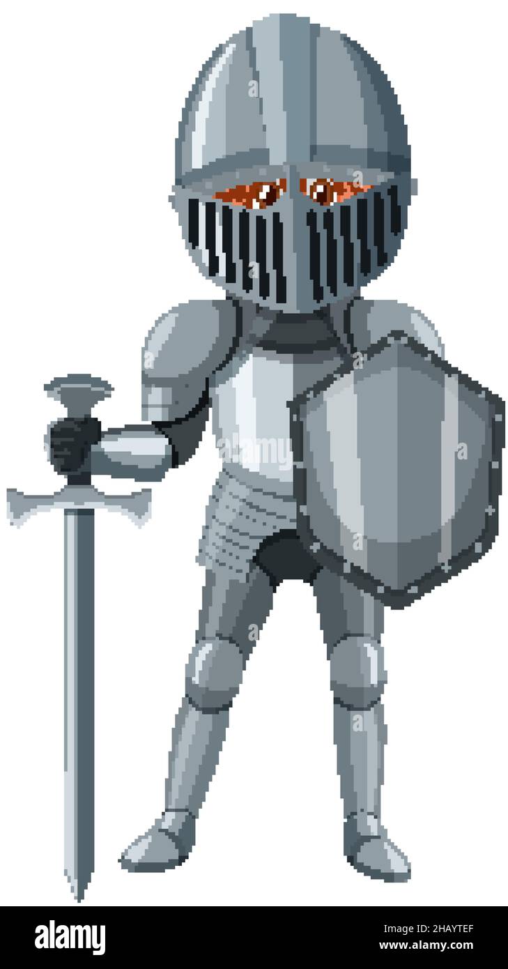 Medieval knight cartoon character isolated illustration Stock Vector ...