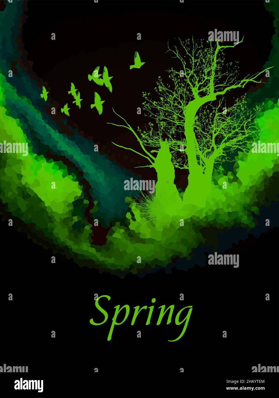 Spring abstract landscape. Vector illustration Stock Vector Image & Art ...