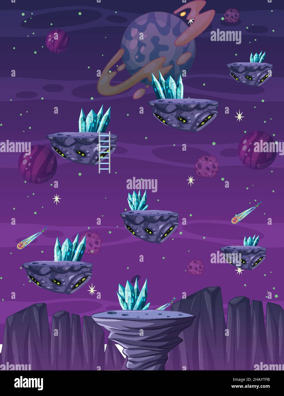 A Game Template Galaxy Space Scene illustration Stock Vector Image ...