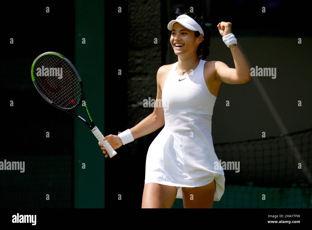 File photo dated 3-07-2021 of Emma Raducanu celebrates. Raducanu’s ...