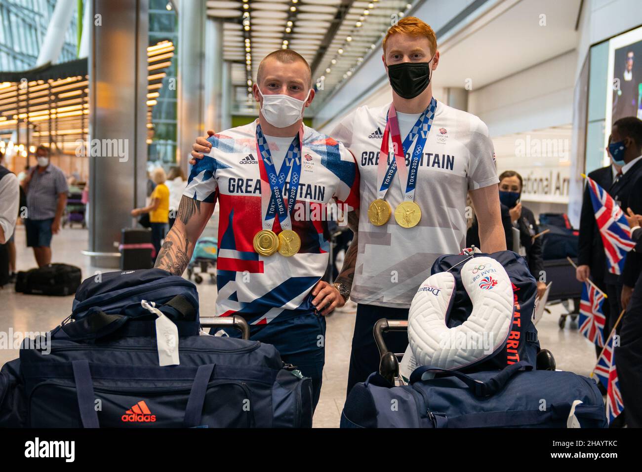 File photo dated 02-08-2021 of British swimmer Adam Peaty (left) and ...