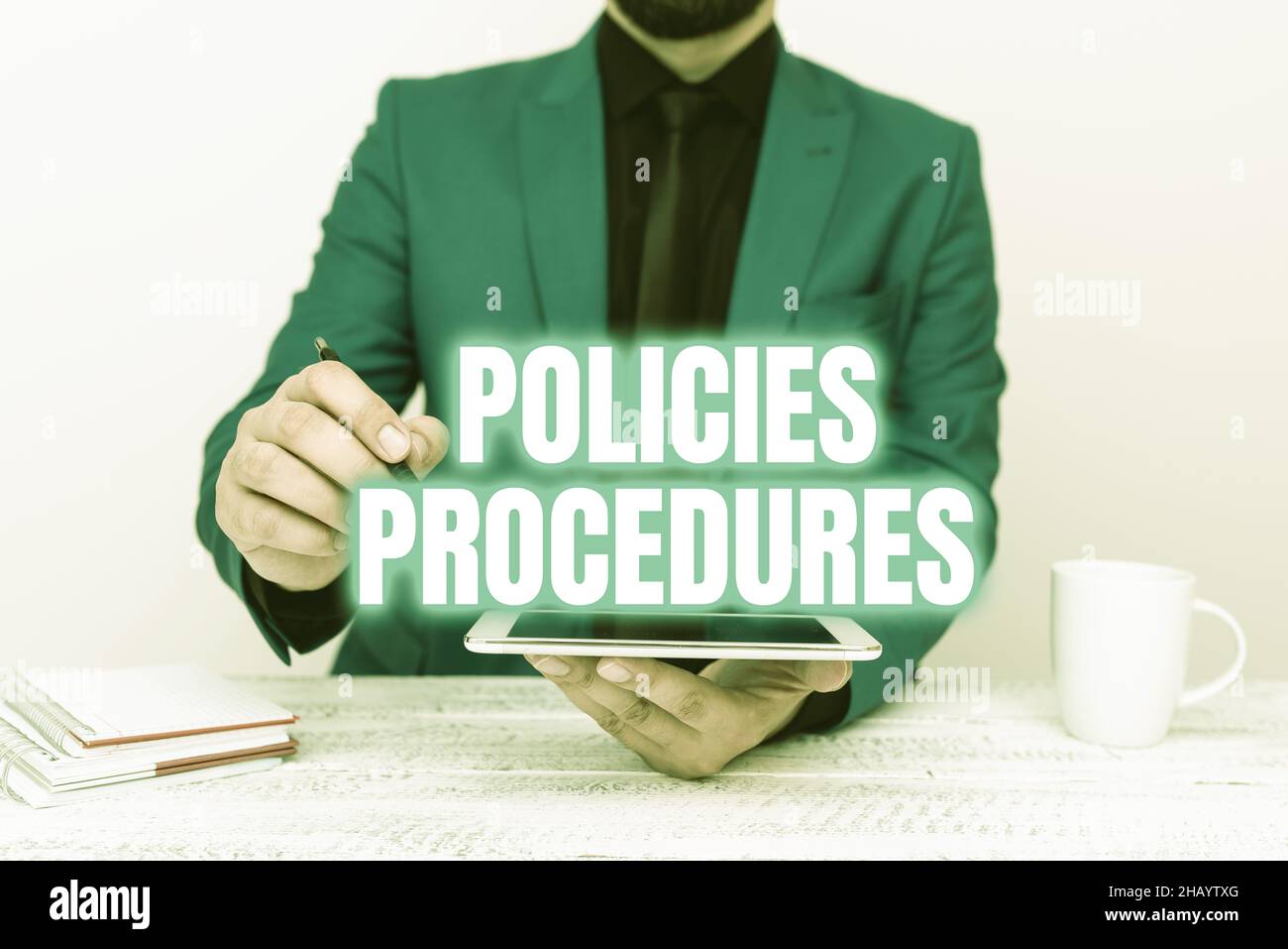 Hand writing sign Policies Procedures. Business idea Influence Major ...