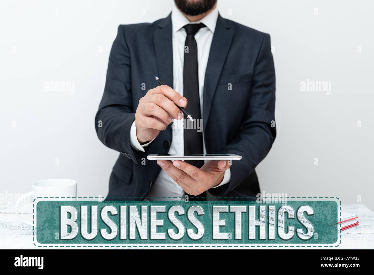 Text showing inspiration Business Ethics. Concept meaning Moral ...
