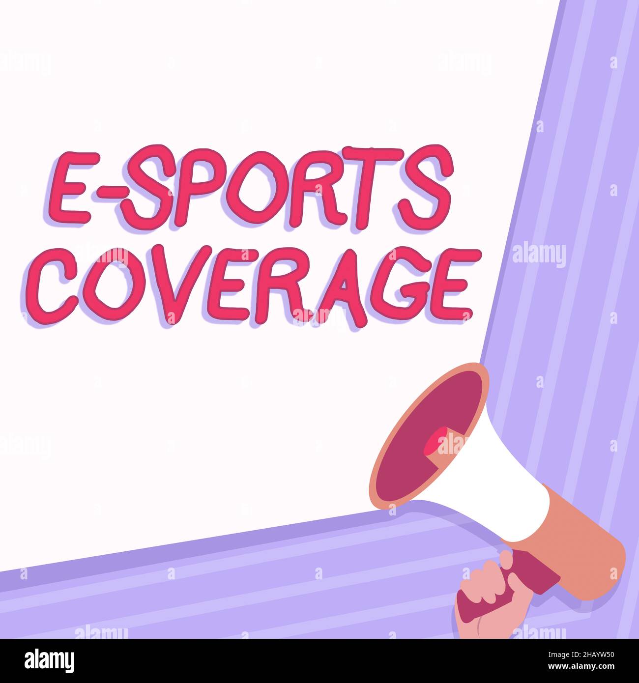 Handwriting text E Sports Coverage. Internet Concept Reporting live on ...