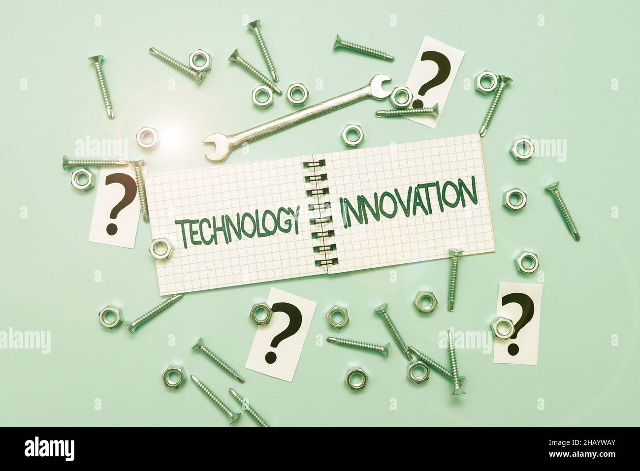 Hand writing sign Technology Innovation. Business overview advanced net ...