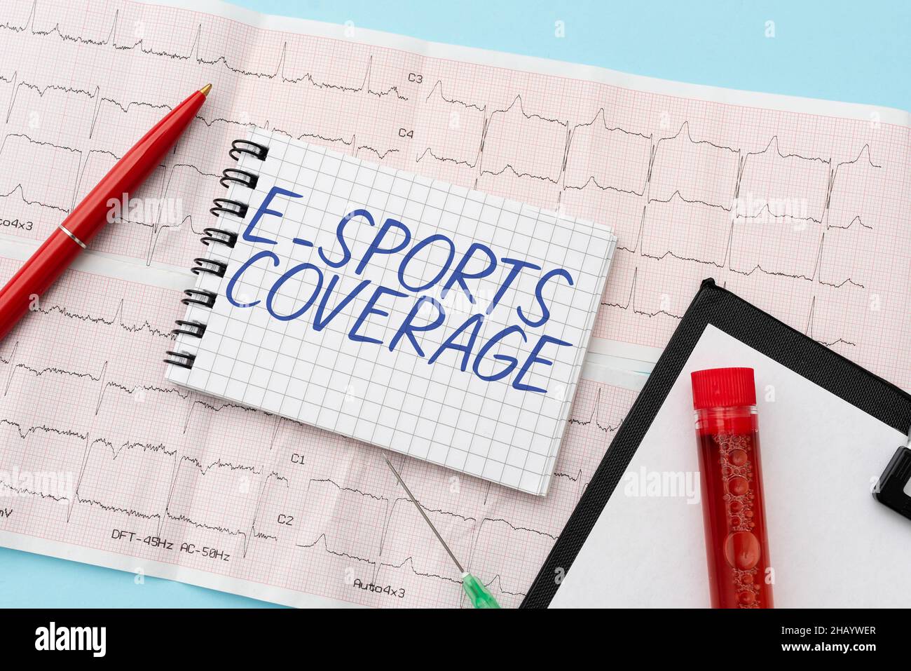 Hand writing sign E Sports Coverage. Word Written on Reporting live on ...