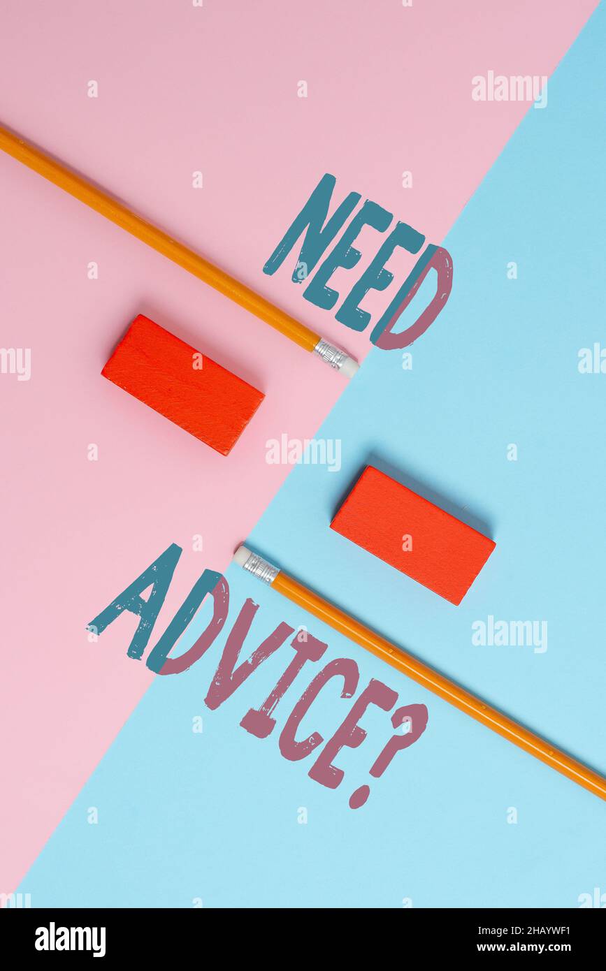 Writing displaying text Need Advice Question. Concept meaning Asking ...