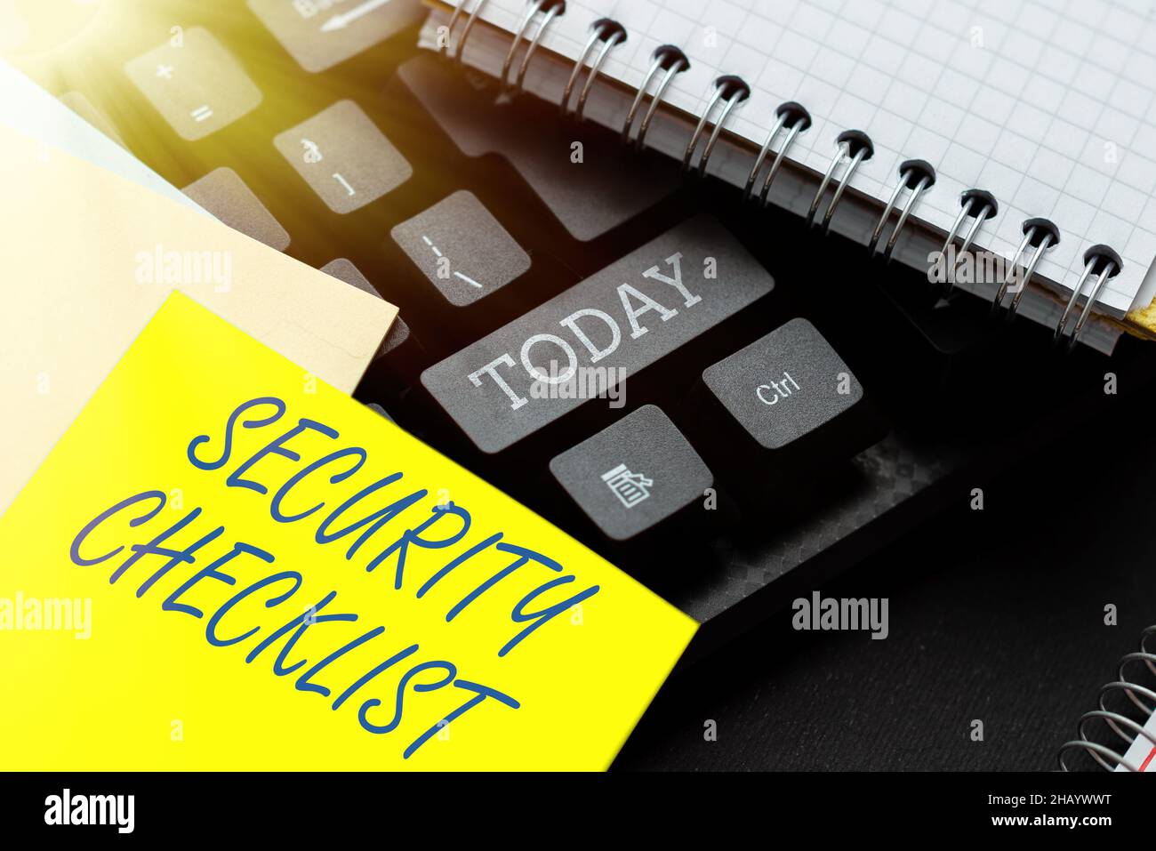 Text sign showing Security Checklist. Word for Protection of Data and ...