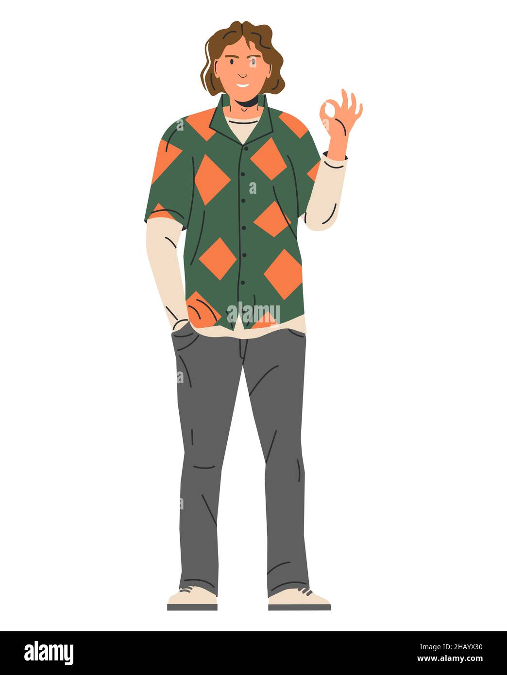 Stylish young man showing Stock Vector Images - Alamy