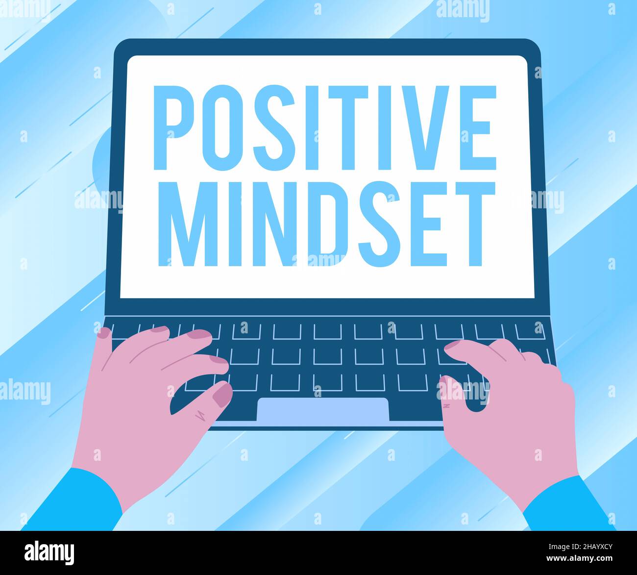 Text caption presenting Positive Mindset. Business overview mental and ...