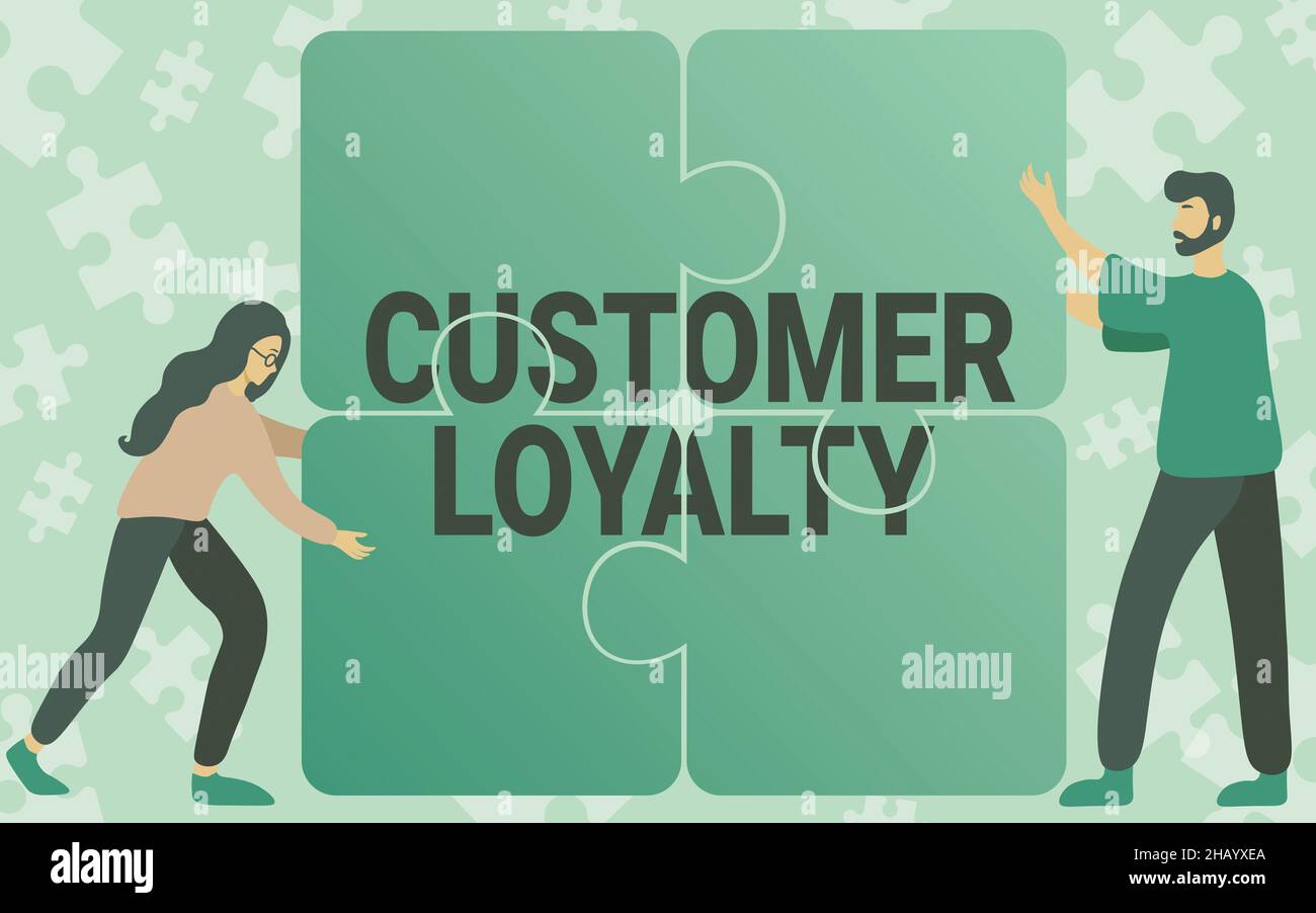 Sign displaying Customer Loyalty. Concept meaning result of ...
