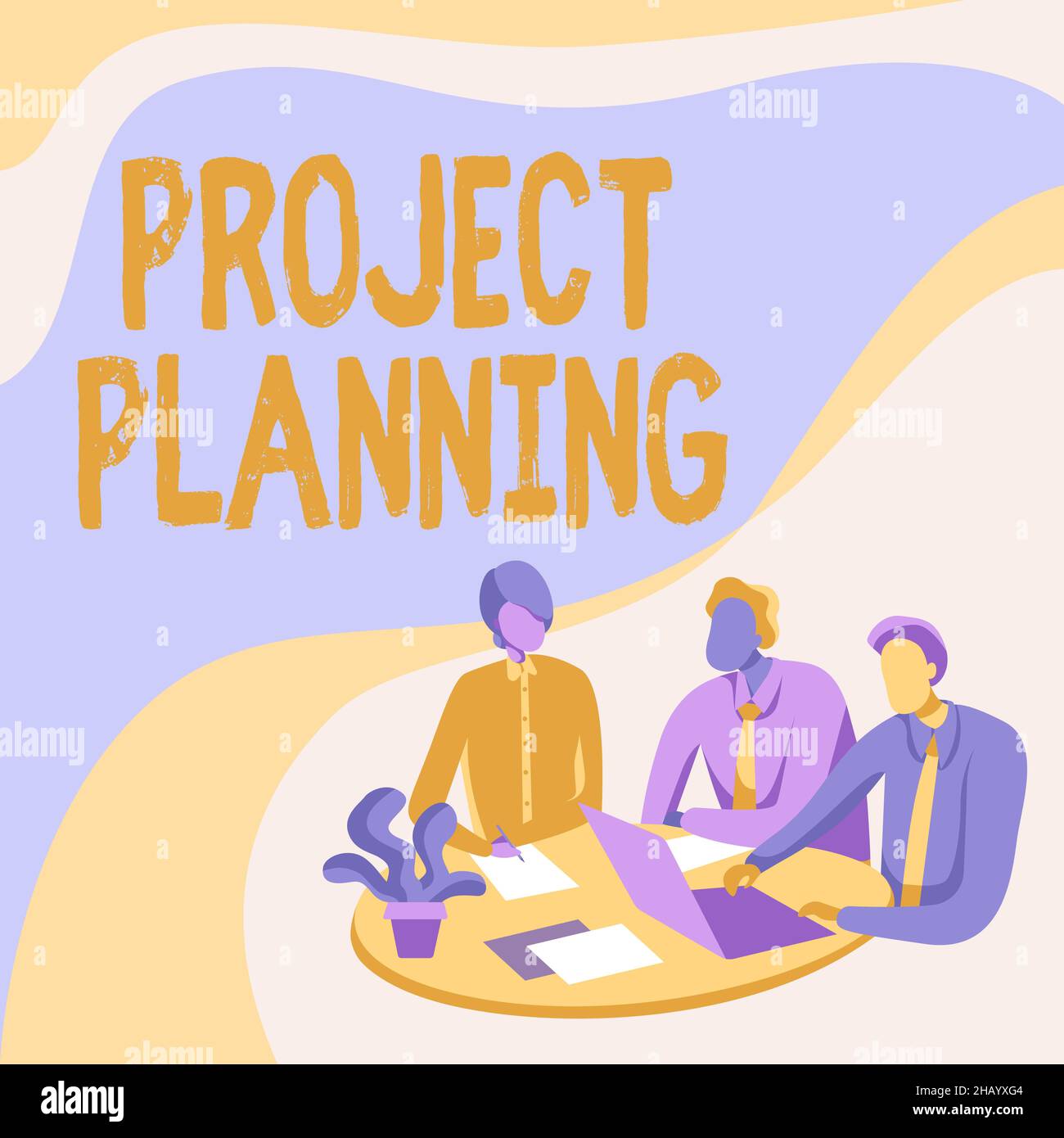 Conceptual display Project Planning. Word Written on schedules such as ...