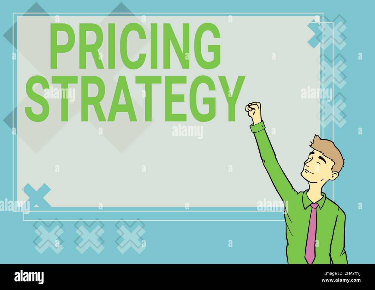 Conceptual display Pricing Strategy. Business showcase set maximize ...
