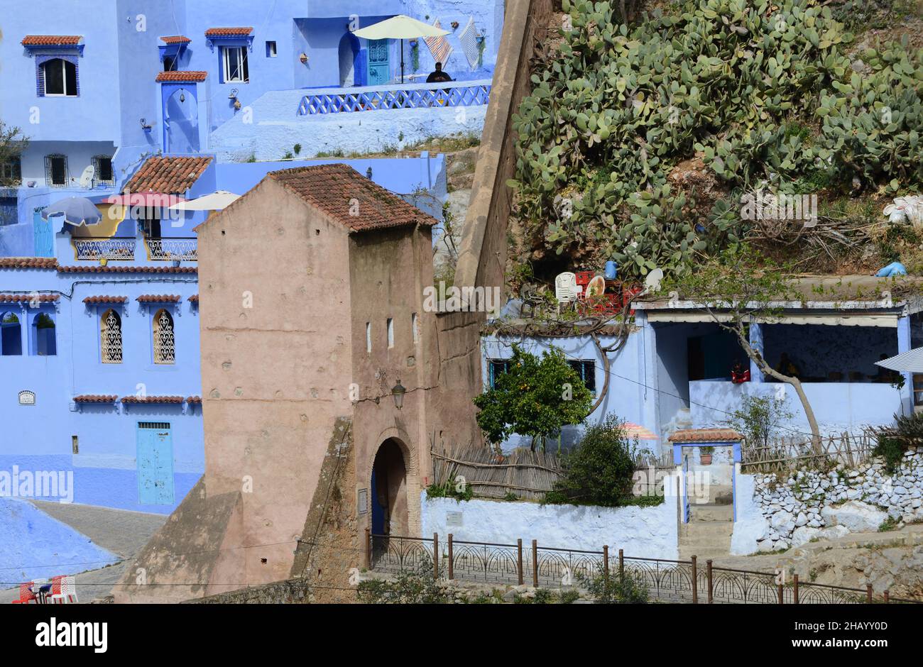 Bab El Onsar is a gate in the old city medina walls of Chefchaouen ...