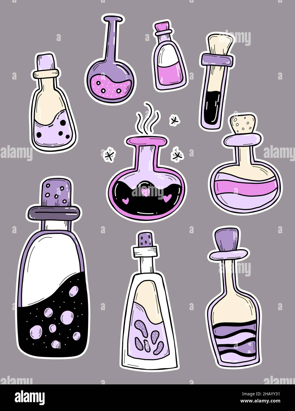 Mystical potions in bottles Stock Vector Images - Alamy