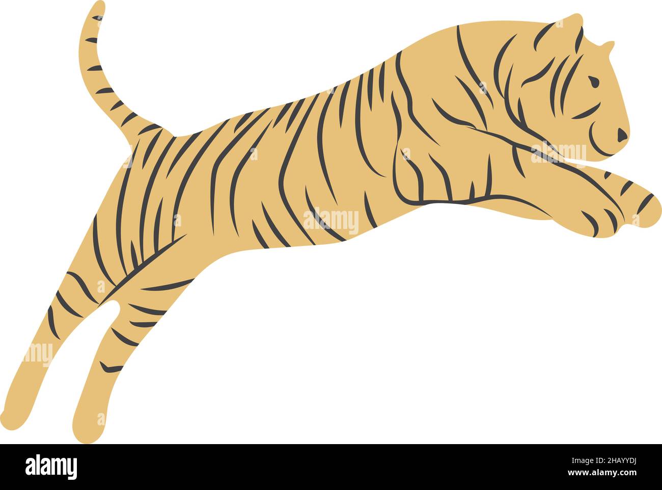 Happy cartoon tiger jumping hi-res stock photography and images - Alamy