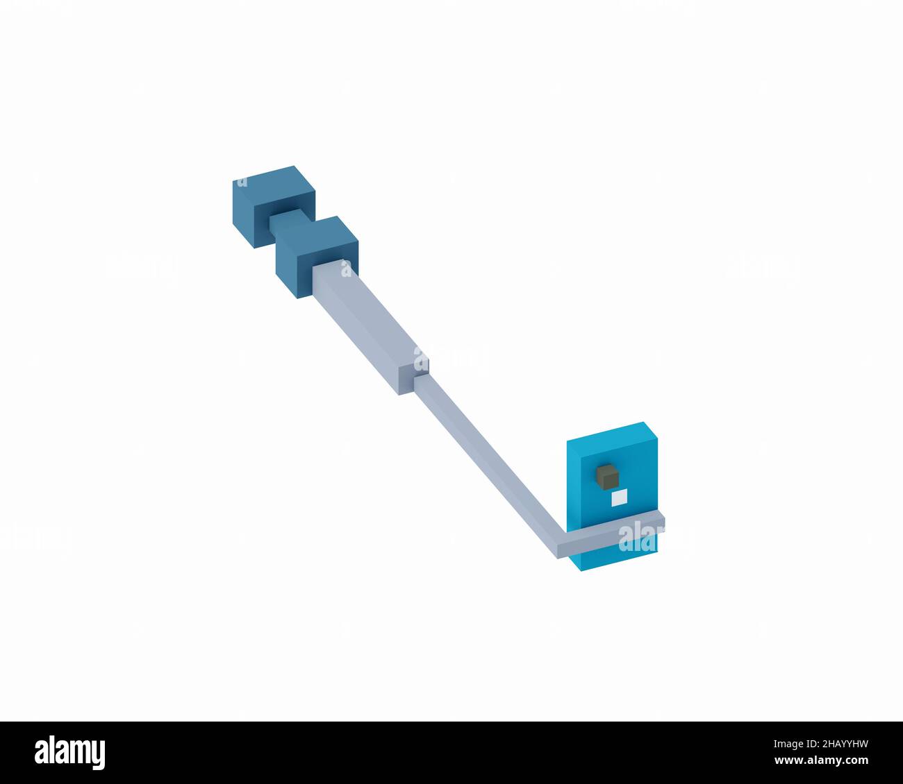 Selfie stick and smartphone, a digital art of steel monopod with mobile ...