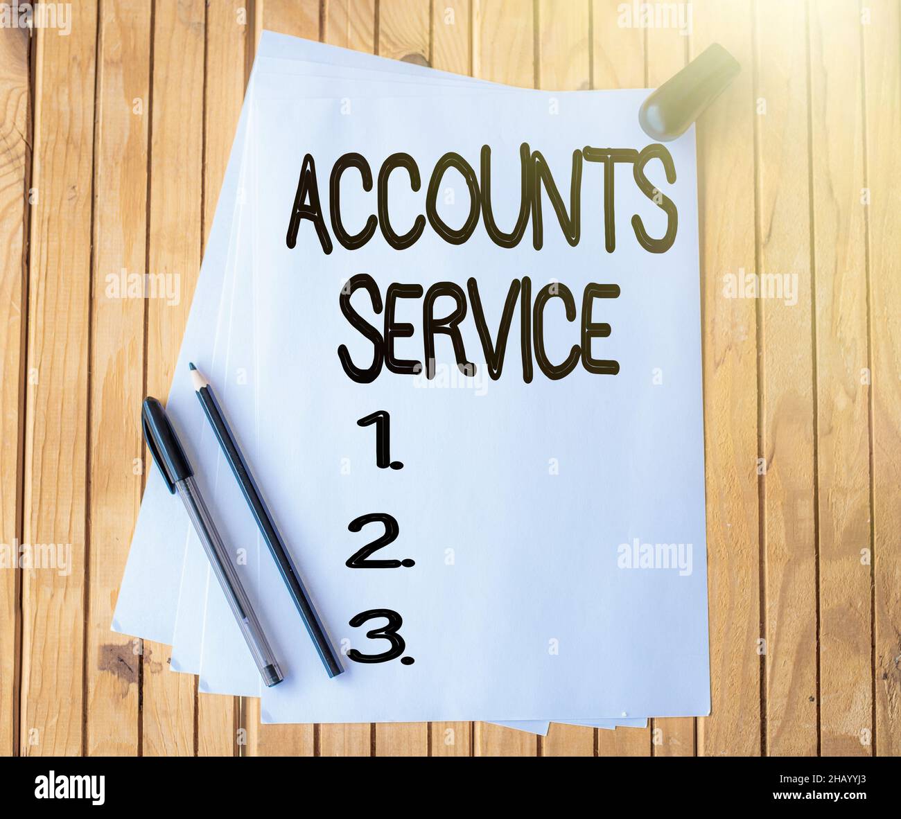 Inspiration showing sign Accounts Service. Business idea accessing list ...