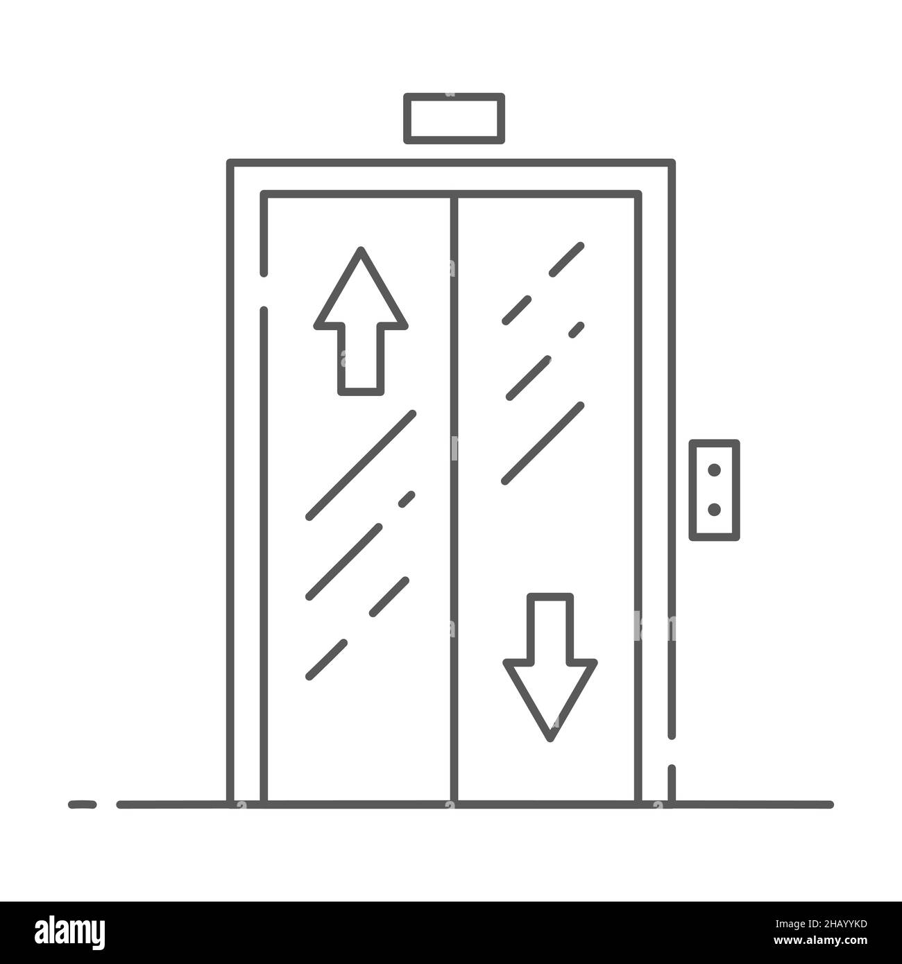 Elevator icon. Lift outline illustration. Interior of hotel lobby ...