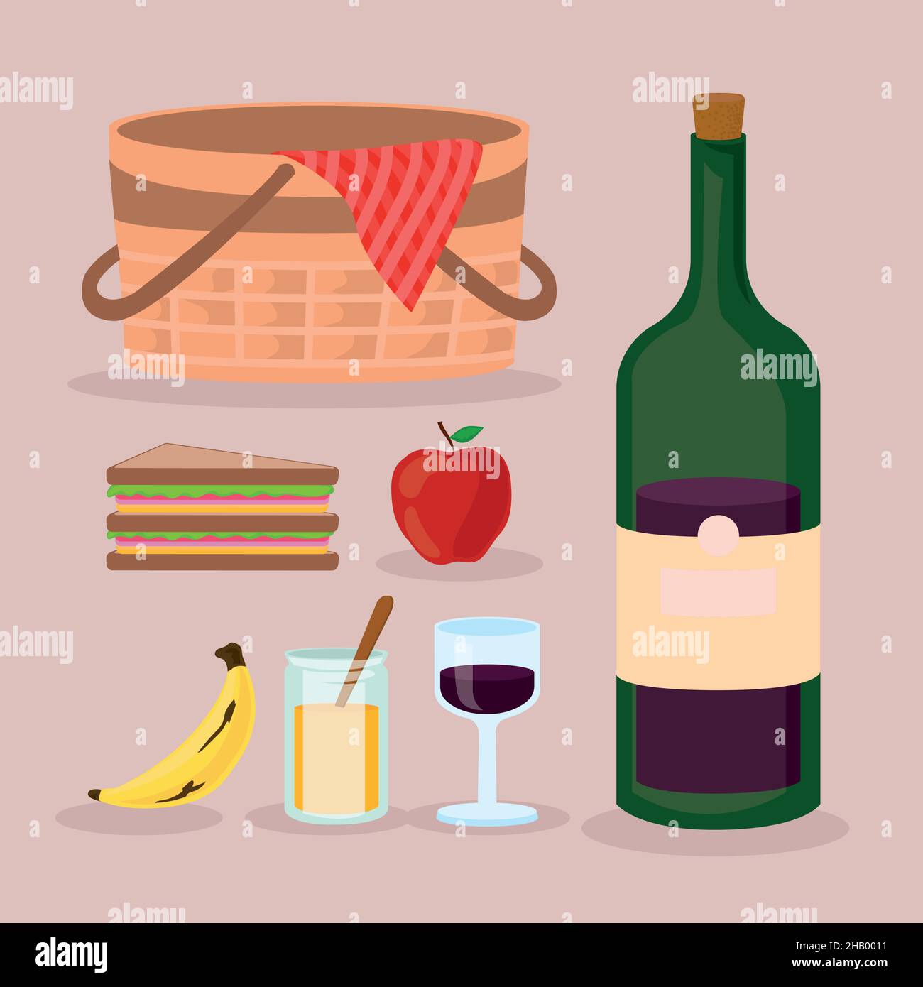 set of seven picnic items Stock Vector Image & Art - Alamy