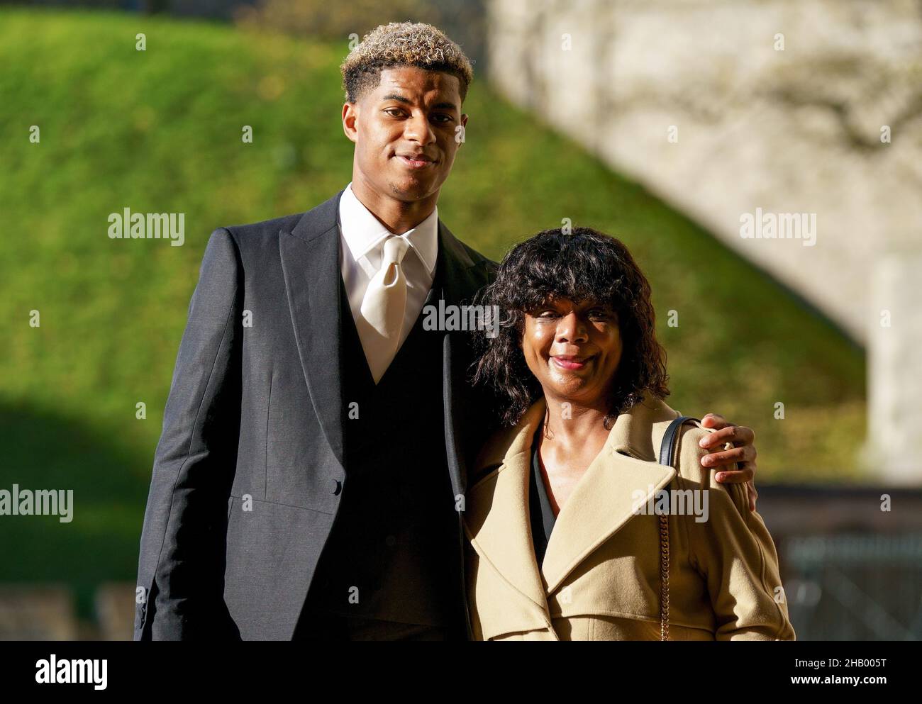 File photo dated 09-11-2021 of Marcus Rashford with his mother Melanie ...