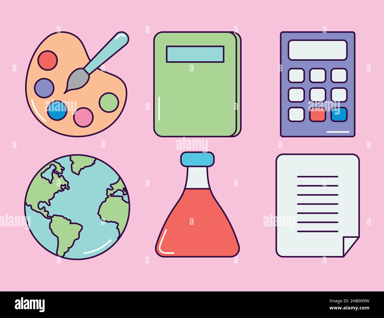 school and earth icon set Stock Vector Image & Art - Alamy