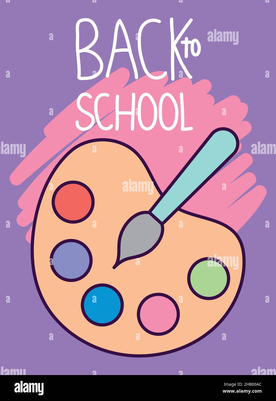 back to school with paint palette icon Stock Vector Image & Art - Alamy