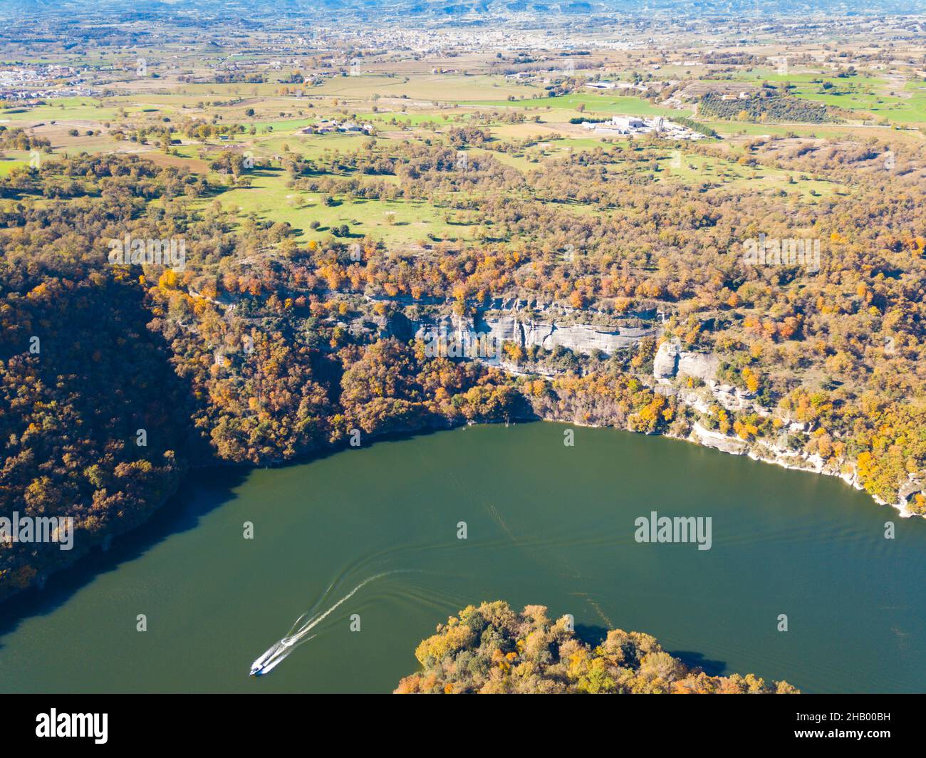 Aerial view of Ter river, Catalonia Stock Photo - Alamy