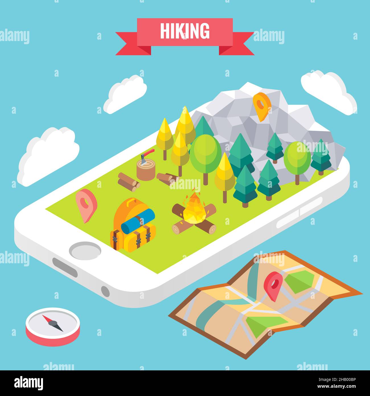 Adventure park in forest Stock Vector Images - Alamy