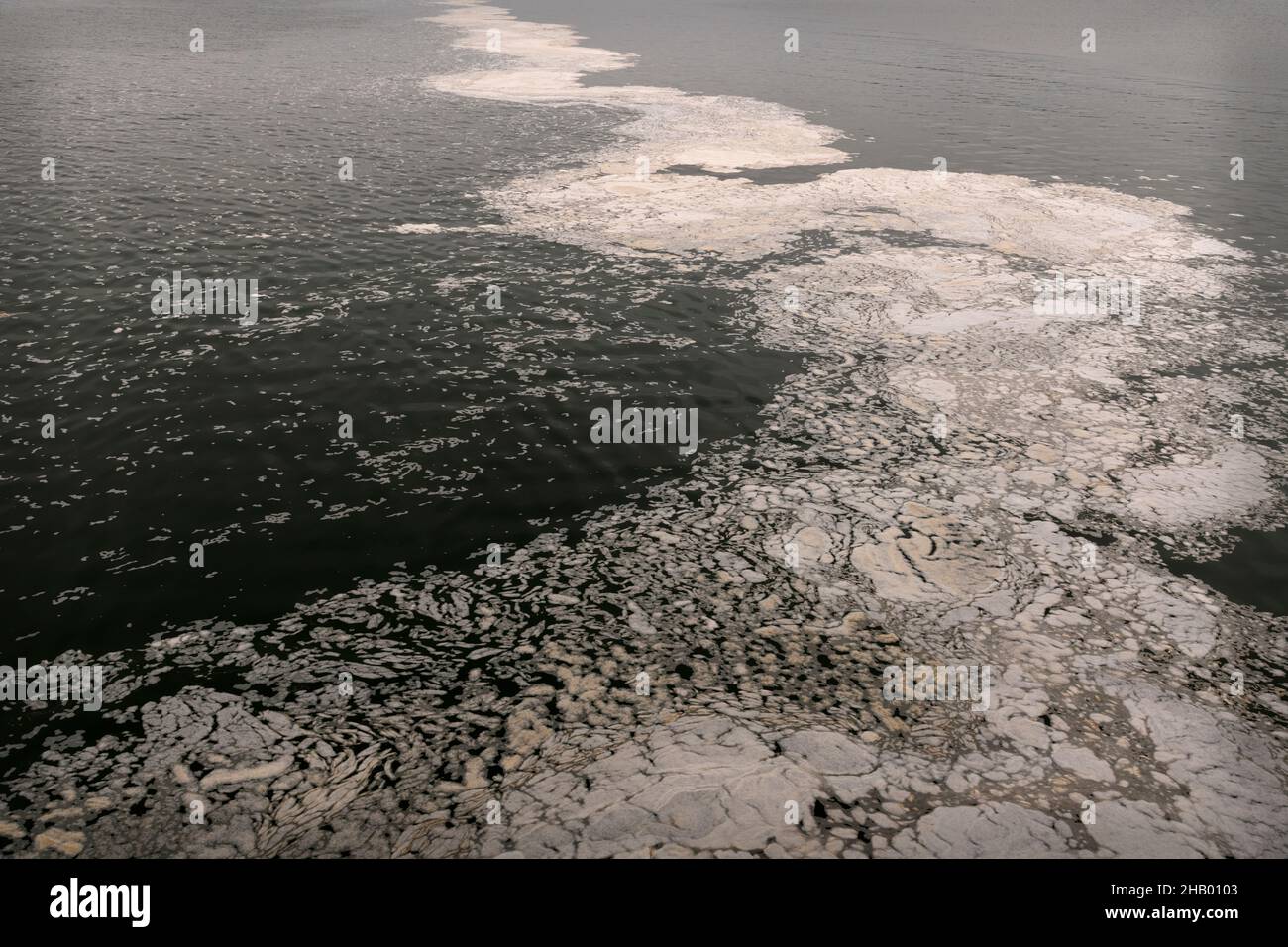 Detergent pollution, Larne, Northern Ireland, UK Stock Photo - Alamy