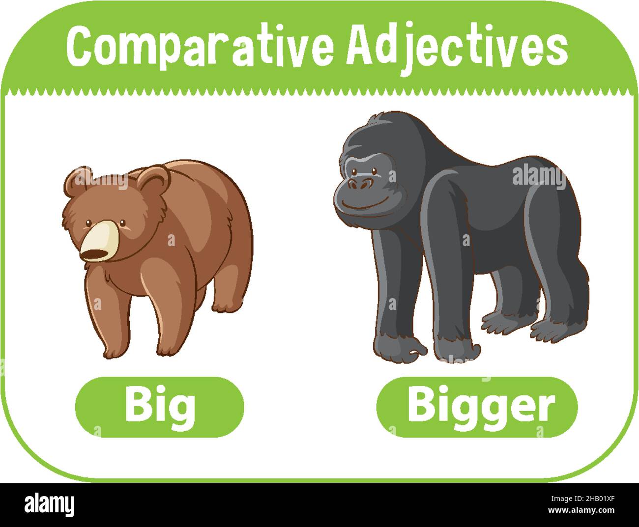 Comparative Adjectives for word big illustration Stock Vector Image ...