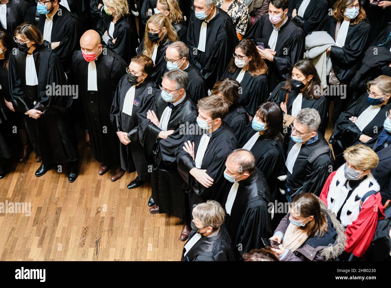 Lyon (France), 15 December 2021. Mobilisation of magistrates, lawyers ...