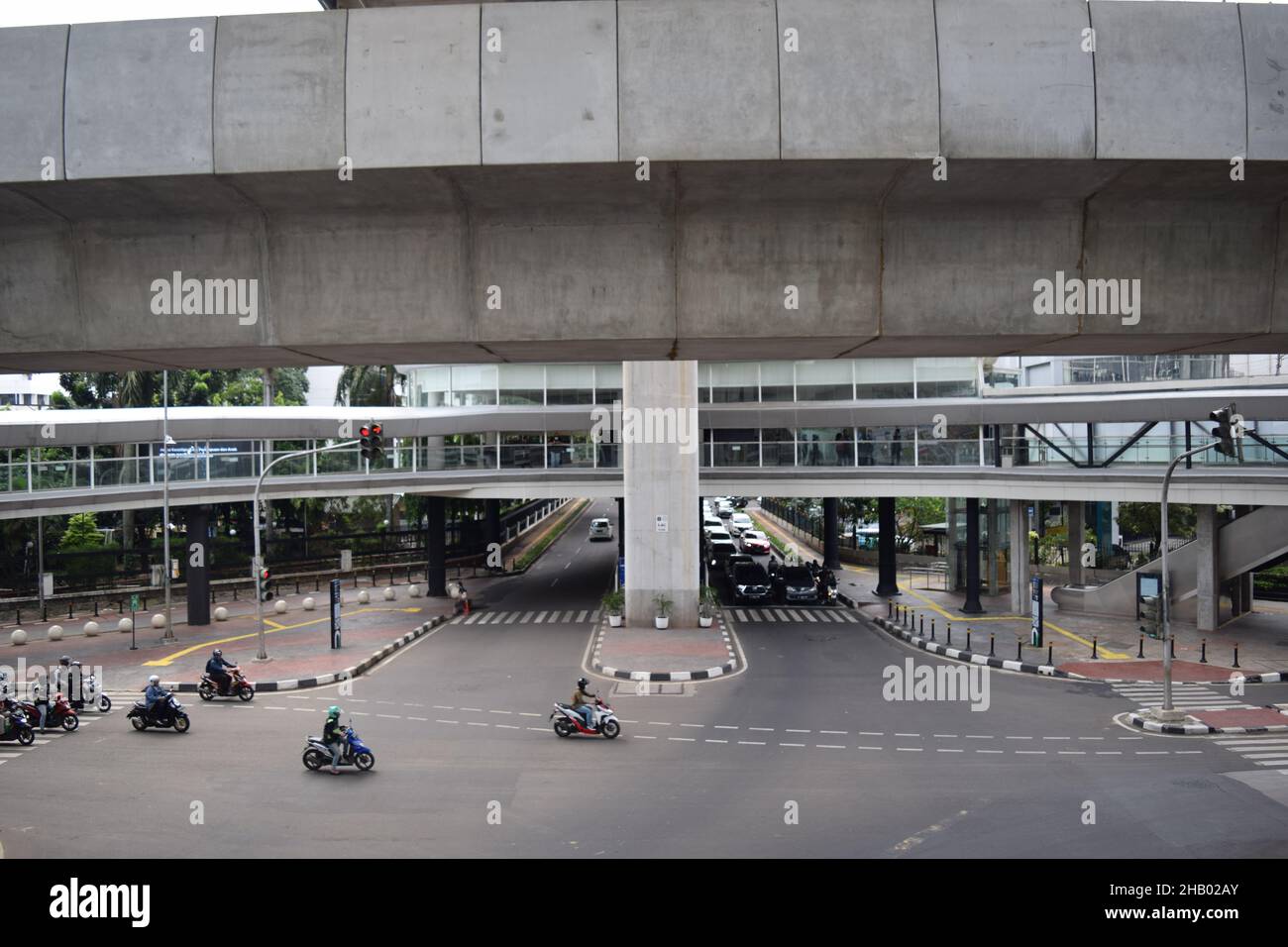Motorcycle and cars are riding on street at CSW ASEAN integrated ...